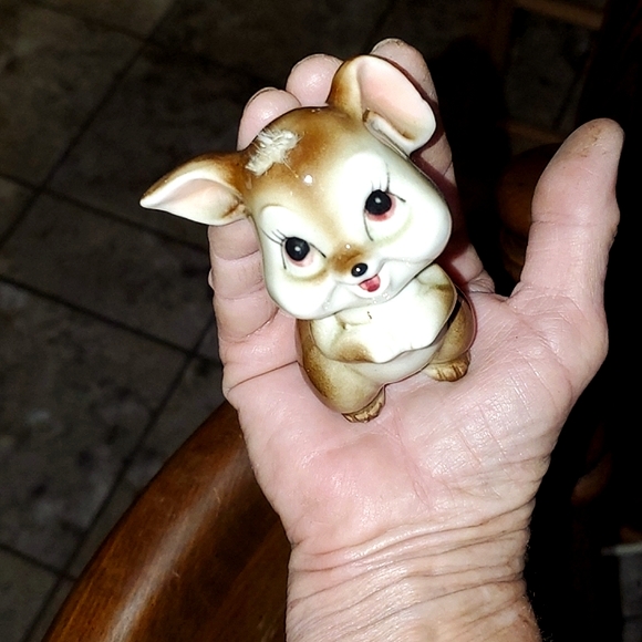 None | Art | Vintage Brownwhite Rabbitcute Faceglazed Porcelainsmall ...